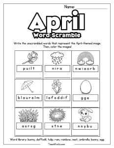 April Worksheets - 8 Free PDF Printables - Teach Prints