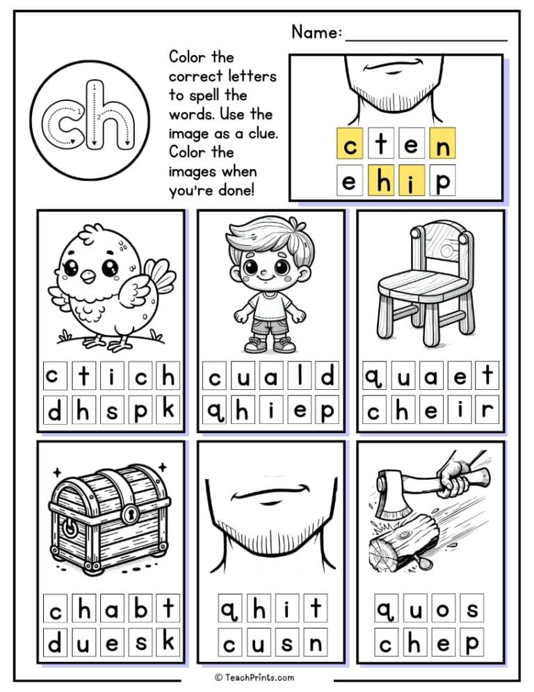 53 Free Digraphs Worksheets - PDF Printable - Teach Prints