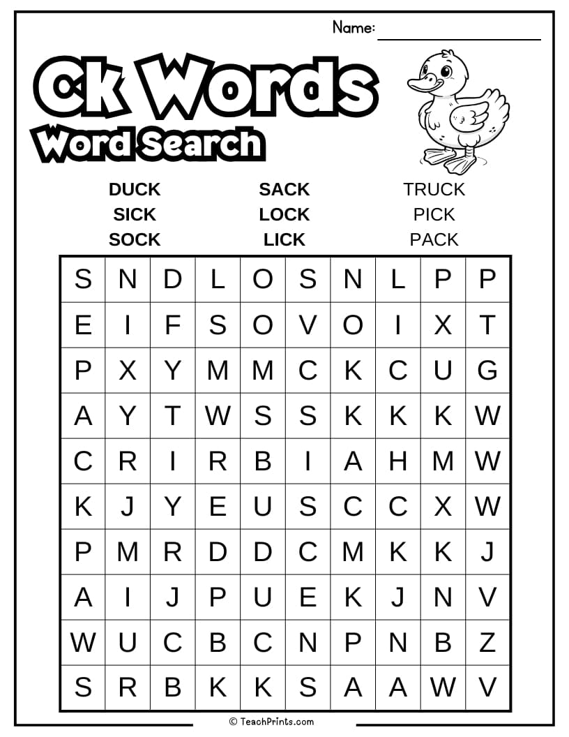 Ck Worksheets - Free PDF Printables - Teach Prints