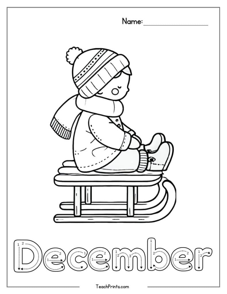 December Worksheets - 8 Free PDF Printables - Teach Prints