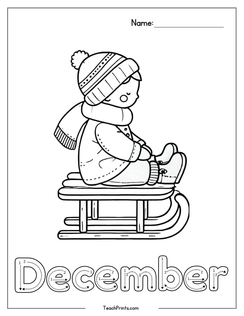 December Worksheets - 8 Free PDF Printables - Teach Prints