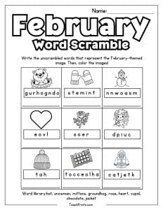 February Worksheets - 7 Free PDF Printables - Teach Prints