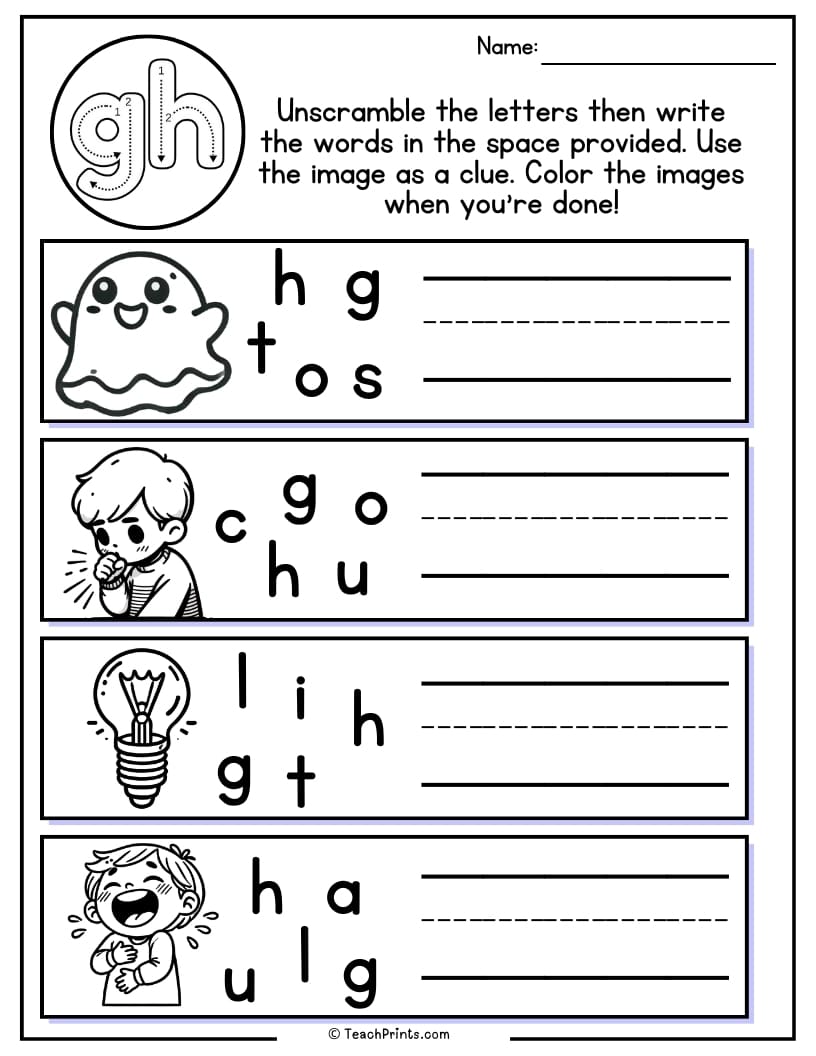 53 Free Digraphs Worksheets - PDF Printable - Teach Prints