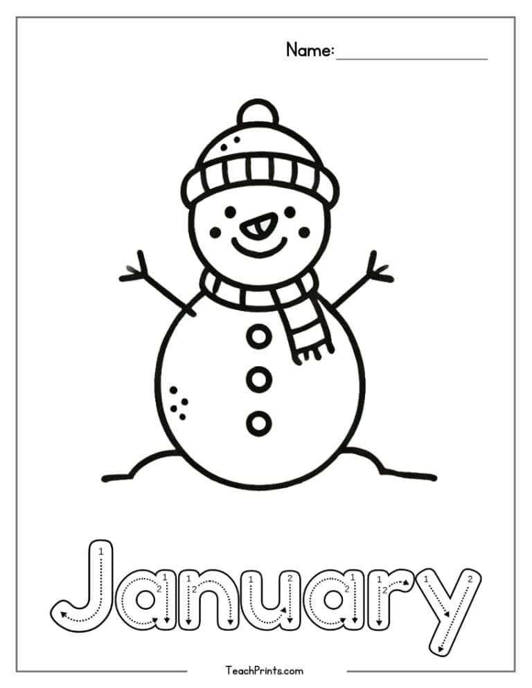 January Worksheets - 8 Free PDF Printables - Teach Prints
