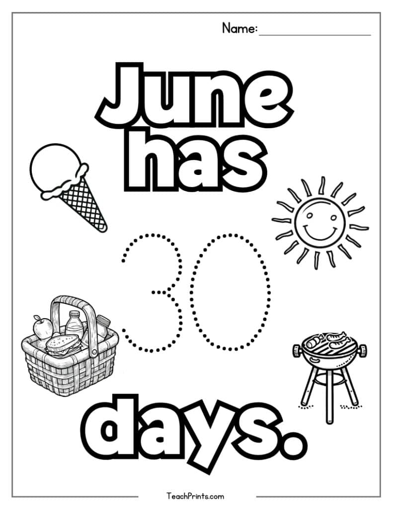 June Worksheets - 8 Free PDF Printables - Teach Prints
