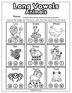8 Long Vowel Worksheets - Free PDF Printables - Teach Prints