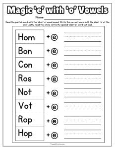 13 Magic E Worksheets - Free PDF Printables - Teach Prints