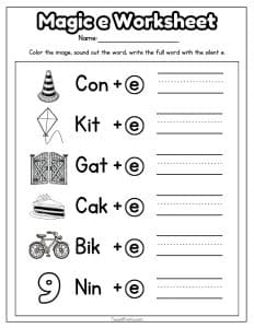 13 Magic E Worksheets - Free PDF Printables - Teach Prints