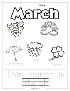 March Worksheets - 8 Free PDF Printables - Teach Prints