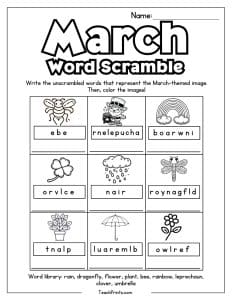 March Worksheets - 8 Free PDF Printables - Teach Prints