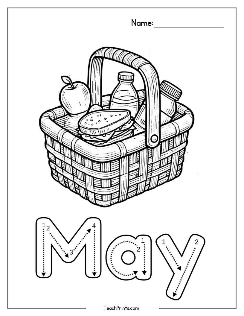 May Worksheets - 8 Free PDF Printables - Teach Prints