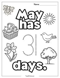 May Worksheets - 8 Free PDF Printables - Teach Prints