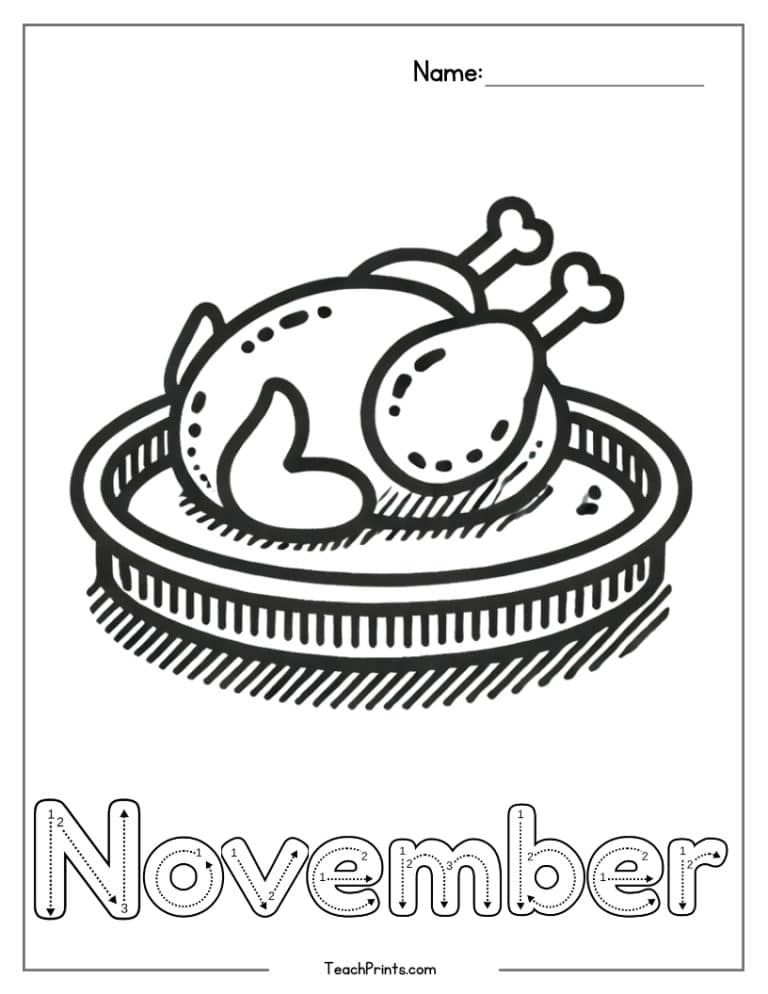 November Worksheets - 8 Free PDF Printables - Teach Prints