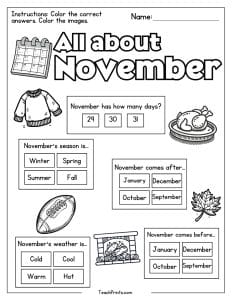 Months of the Year Worksheets - Free PDF Printables - Teach Prints