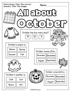 Months of the Year Worksheets - Free PDF Printables - Teach Prints