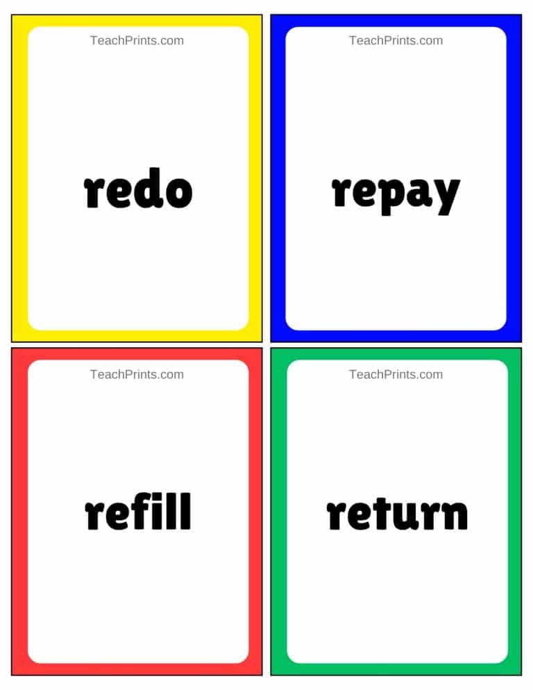 136 Prefix Flashcards (Free Printables) - Teach Prints