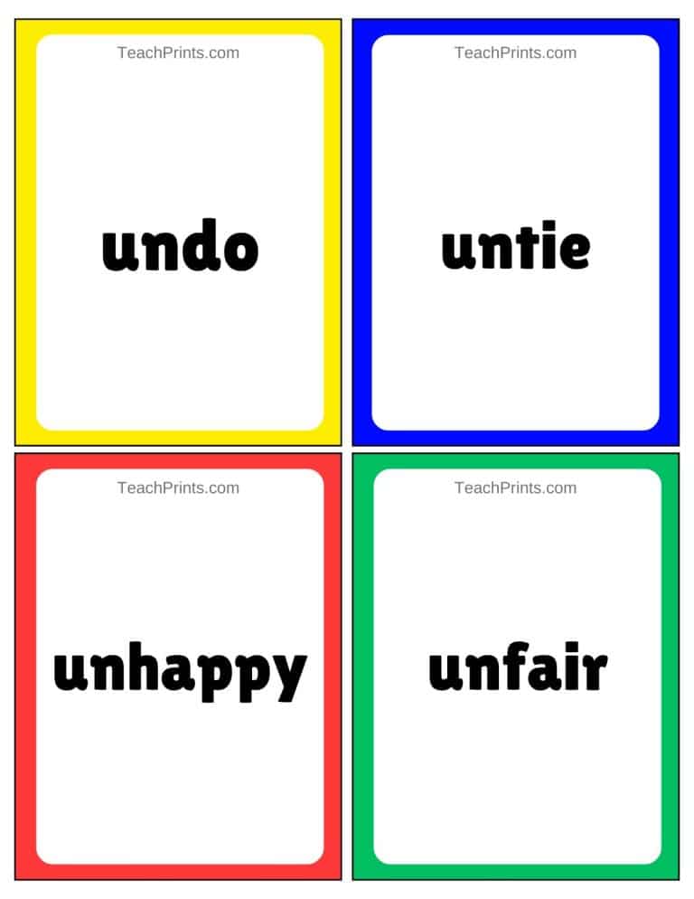 136 Prefix Flashcards (Free Printables) - Teach Prints