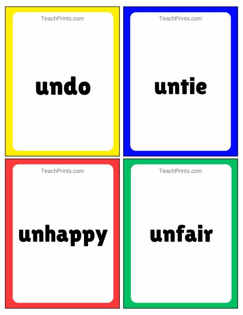 136 Prefix Flashcards (Free Printables) - Teach Prints