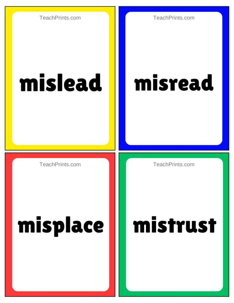 136 Prefix Flashcards (Free Printables) - Teach Prints