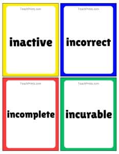 136 Prefix Flashcards (Free Printables) - Teach Prints