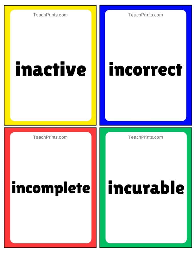 136 Prefix Flashcards (Free Printables) - Teach Prints