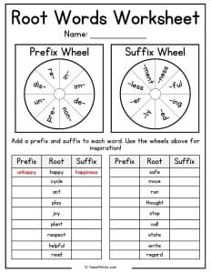 Root Words Worksheets - 8 Free PDF Printables - Teach Prints