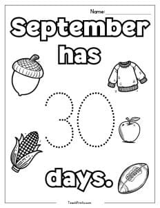 September Worksheets - 8 Free PDF Printables - Teach Prints