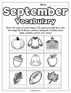 September Worksheets - 8 Free PDF Printables - Teach Prints