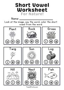 16 Short Vowel Worksheets - Free PDF Printables - Teach Prints