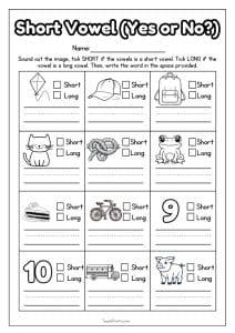 16 Short Vowel Worksheets - Free PDF Printables - Teach Prints