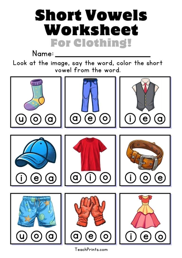 16 Short Vowel Worksheets - Free PDF Printables - Teach Prints