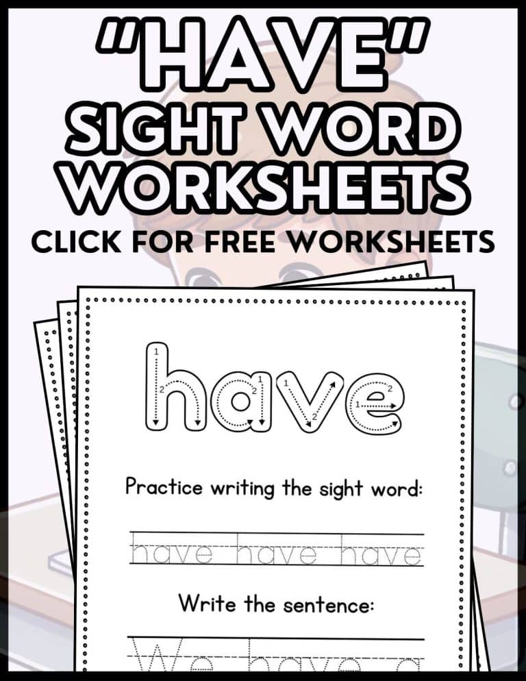 154 Sight Words Worksheets (Free PDF Printables) - Teach Prints