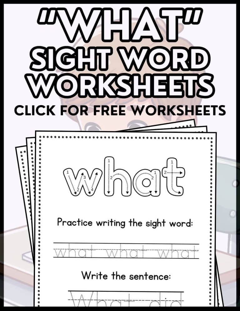 154 Sight Words Worksheets (Free PDF Printables) - Teach Prints