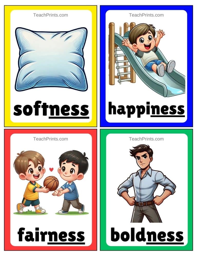 60 Free Suffix Flashcards (Printable) - Teach Prints