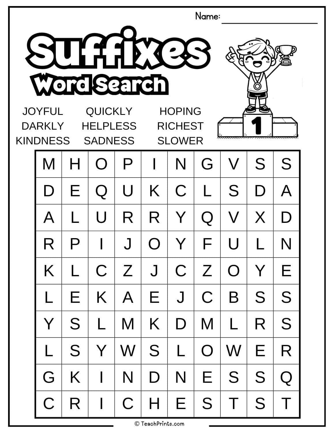 Suffix Worksheets - 10 Free PDF Printables - Teach Prints