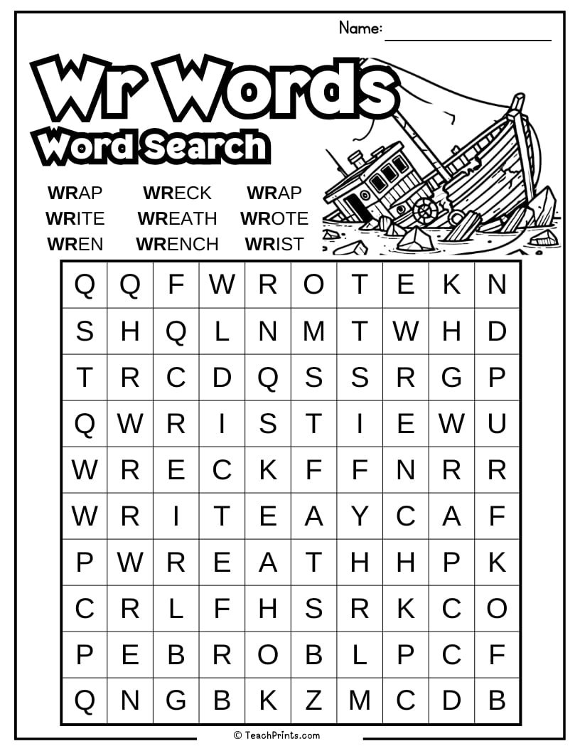 Wr Worksheets - Free PDF Printables - Teach Prints